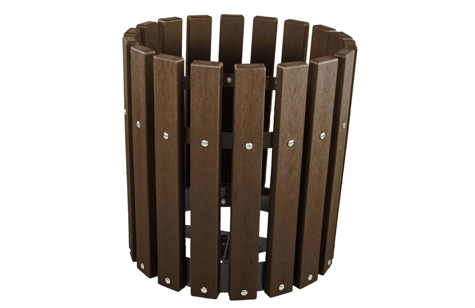 Round Litter Receptacle | Recycled Plastic Vertical Slats | 132LR ...