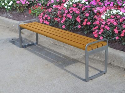 Courtyard Backless Bench | Recycled Plastic Slats | Premium Park Products